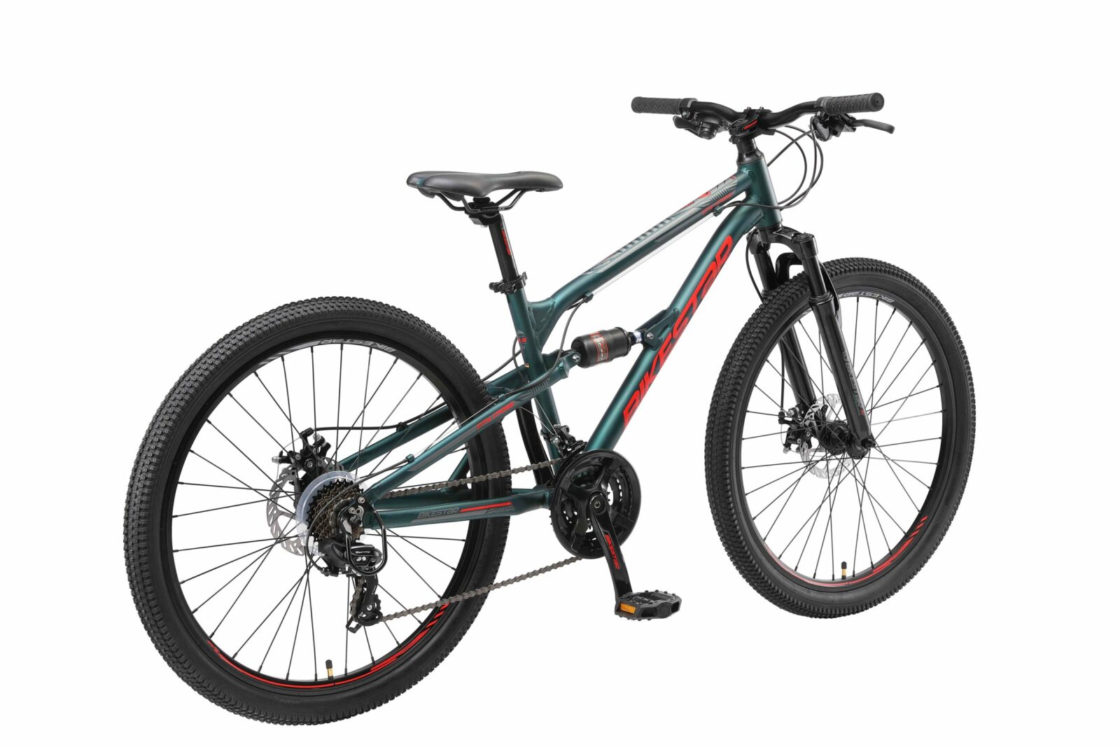 Bikestar, MTB Fully, aluminium, 26 inch, 21 speed, groen - Fietsdirect